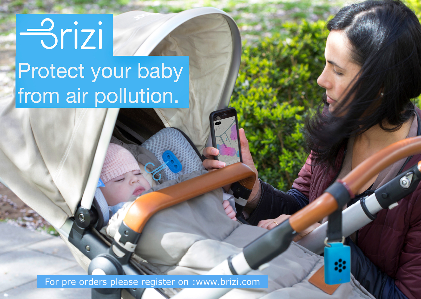 BRIZI BABY is a dual fan-filter that significantly reduces the level of ...