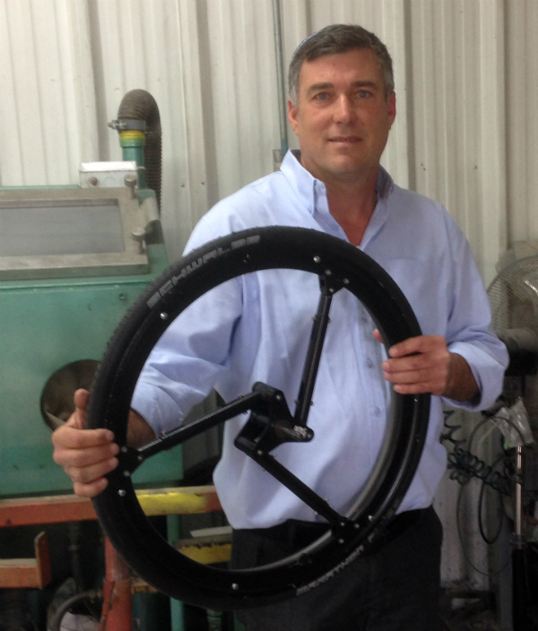 Injured man creates wheelchair with sock absorbing system | Patient ...