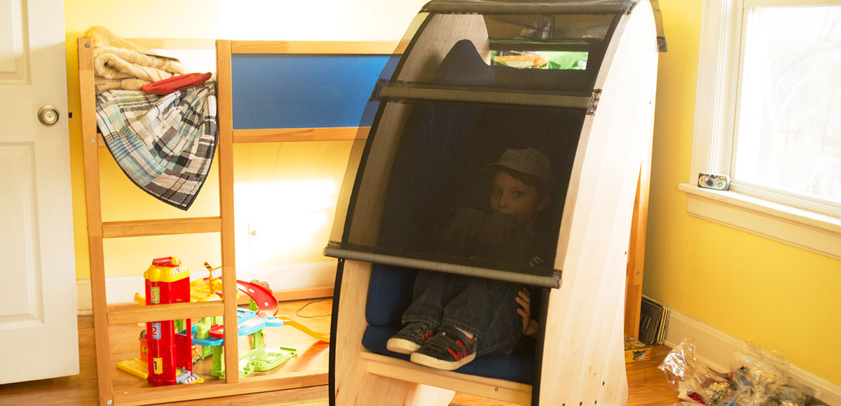 Team invents special chair to help boy with autism concentrate and calm ...