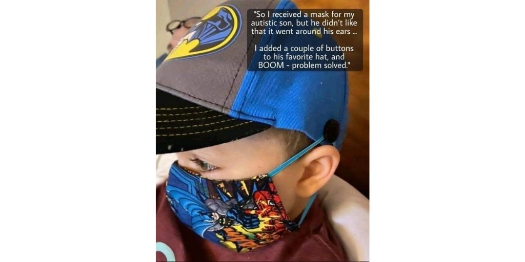 Mother shares solution to help her autistic son wear a face mask ...
